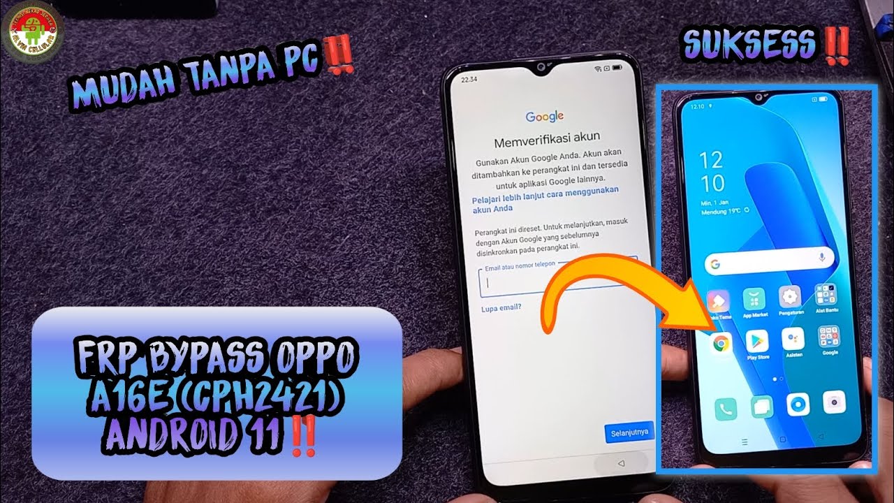 FRP BYPASS OPPO A16e (CPH2421) ANDROID 11,MUDAH TANPA PC‼️ - YouTube