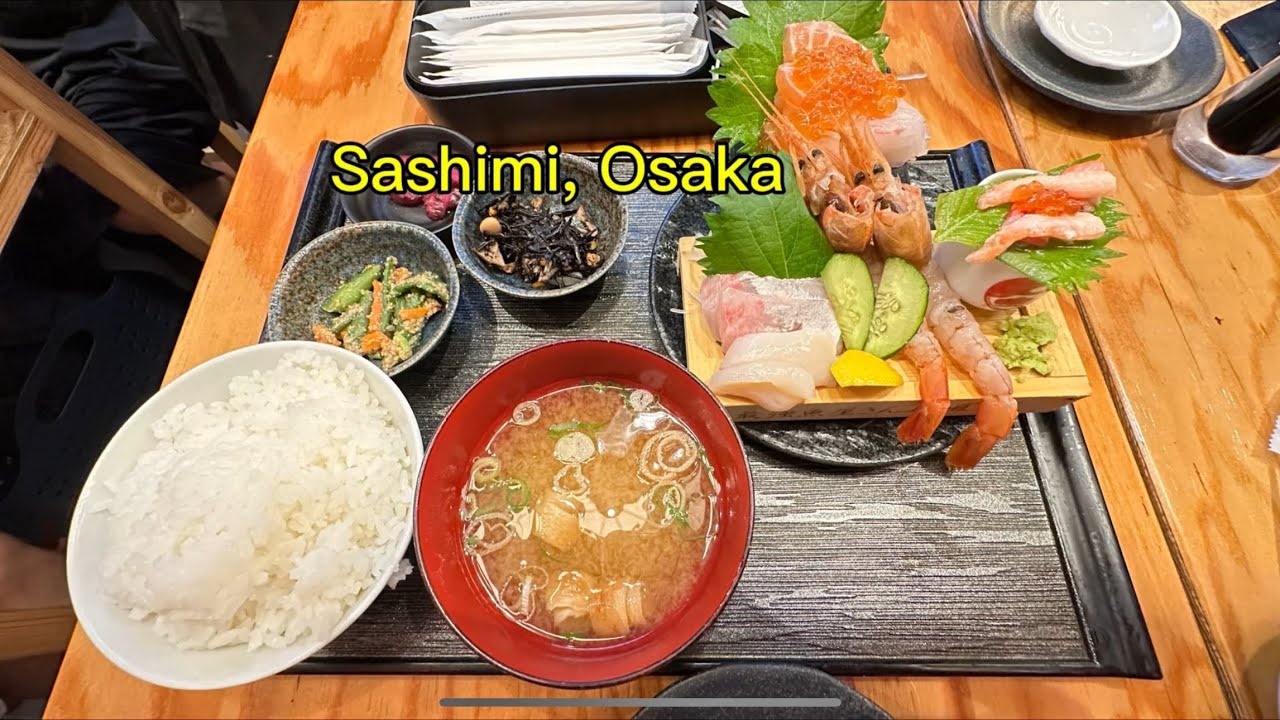 Osaka Shinsaibashi Station, Sashimi Meal 日本大阪心斋桥地铁站，生鱼片套餐 - YouTube