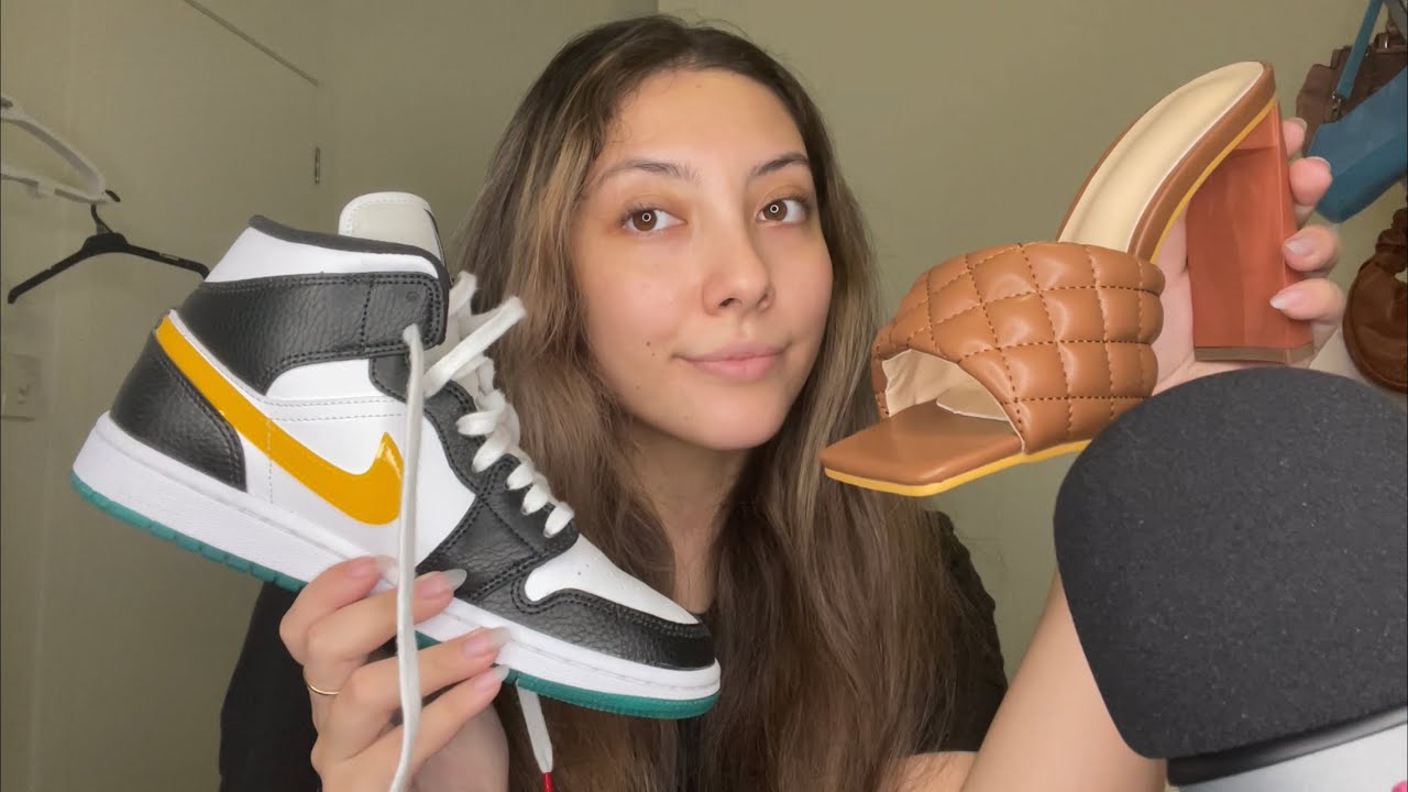 ASMR fast and aggressive shoe scratching + tapping | Whispered - YouTube
