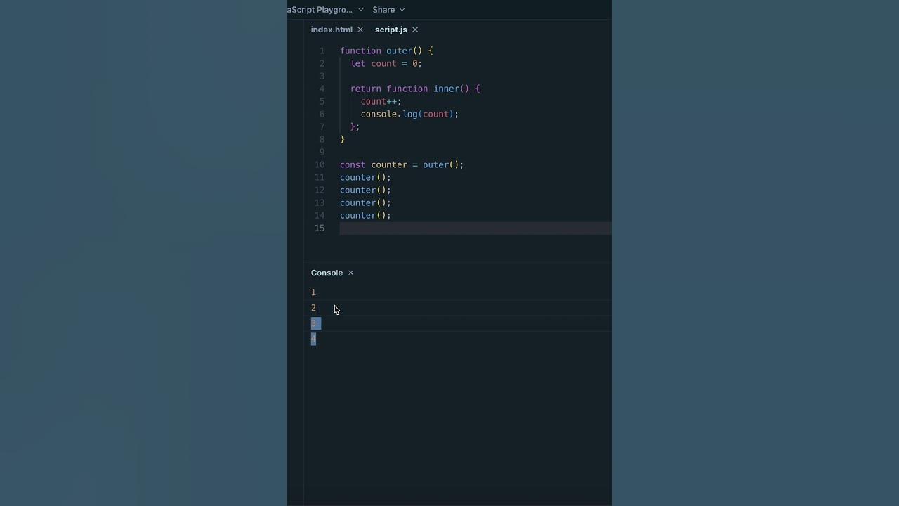 Understanding JavaScript Closures: Explained with Examples! 🚀 #Shorts #javascripttips - YouTube