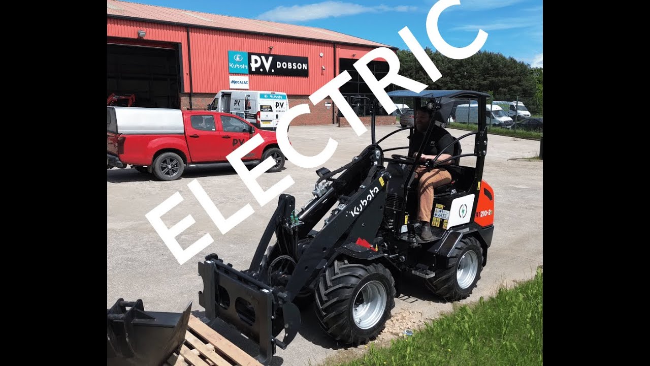 Kubota RT210-2e Electric wheel loader first impression. - YouTube