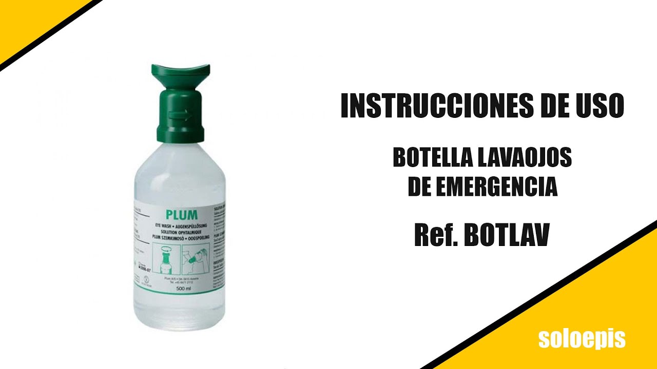 instrucciones uso botella lavaojos de emergencia - YouTube