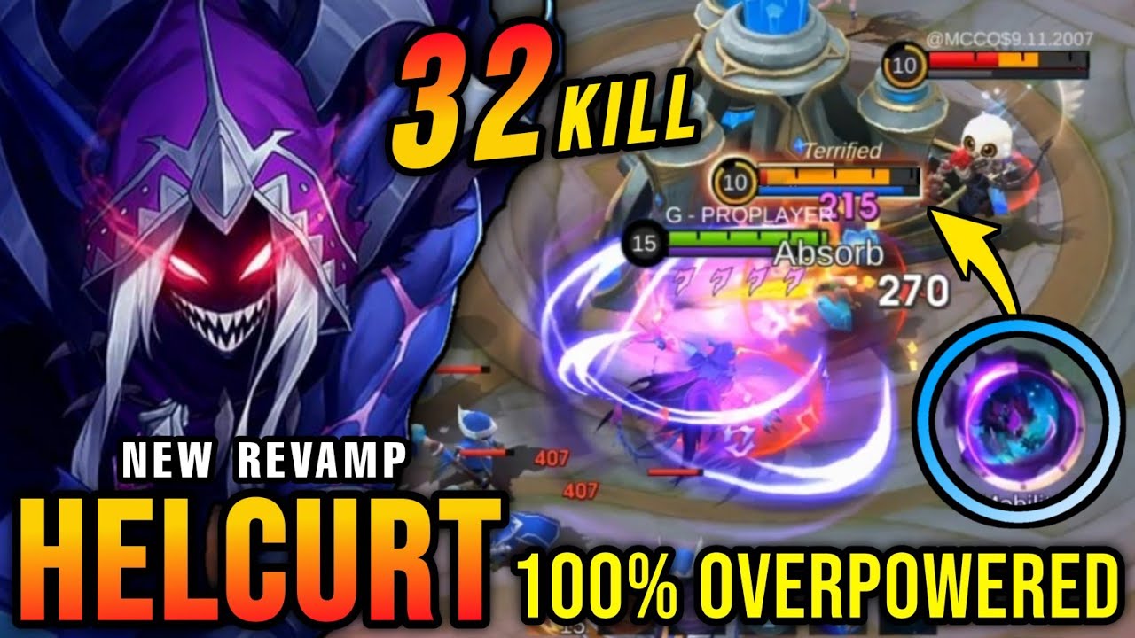 32 Kills!! Helcurt Revamp 100% OVERPOWERED - New Revamp Tryout ~ MLBB ...