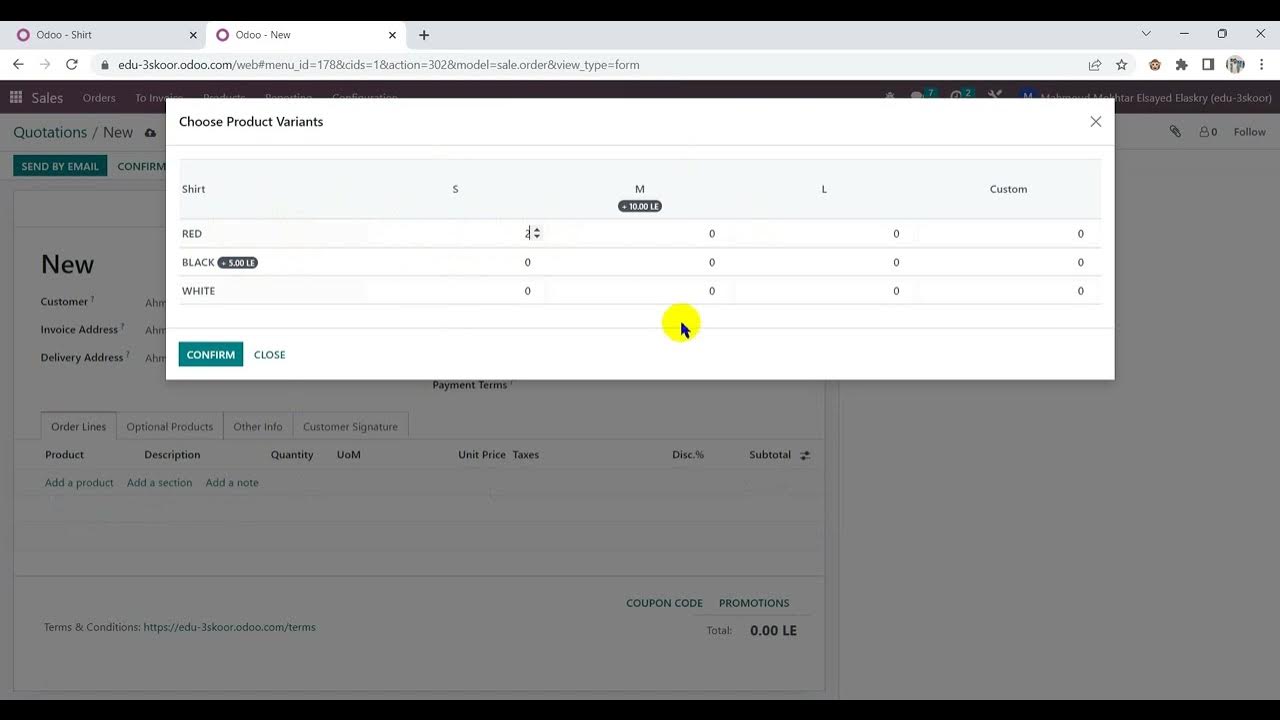Odoo V.16 | Sales | Variant Grid entry | فيديو مهم جدا لانى شارح فيه مميزات اكتر - YouTube