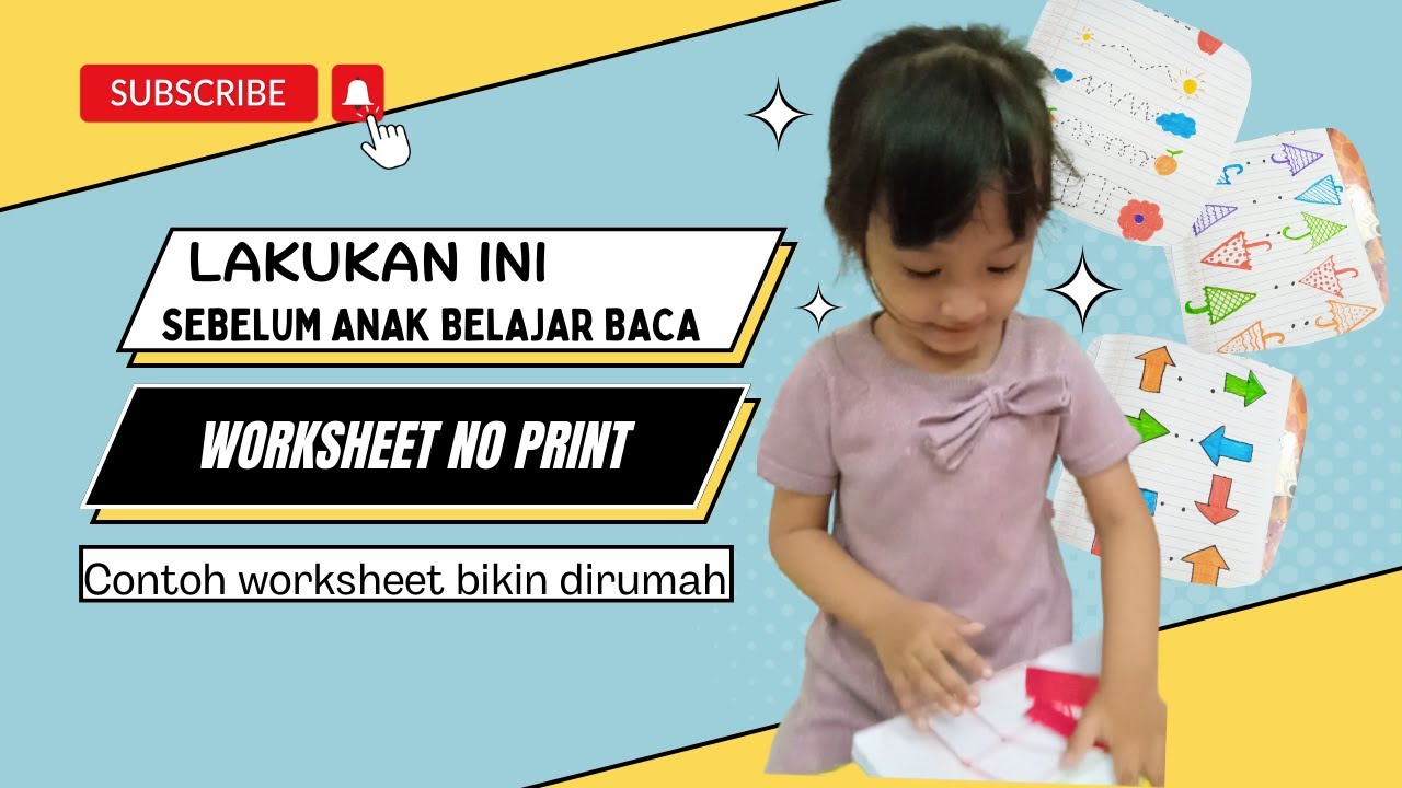 Worksheet pra membaca bikin sendiri tanpa printer - YouTube