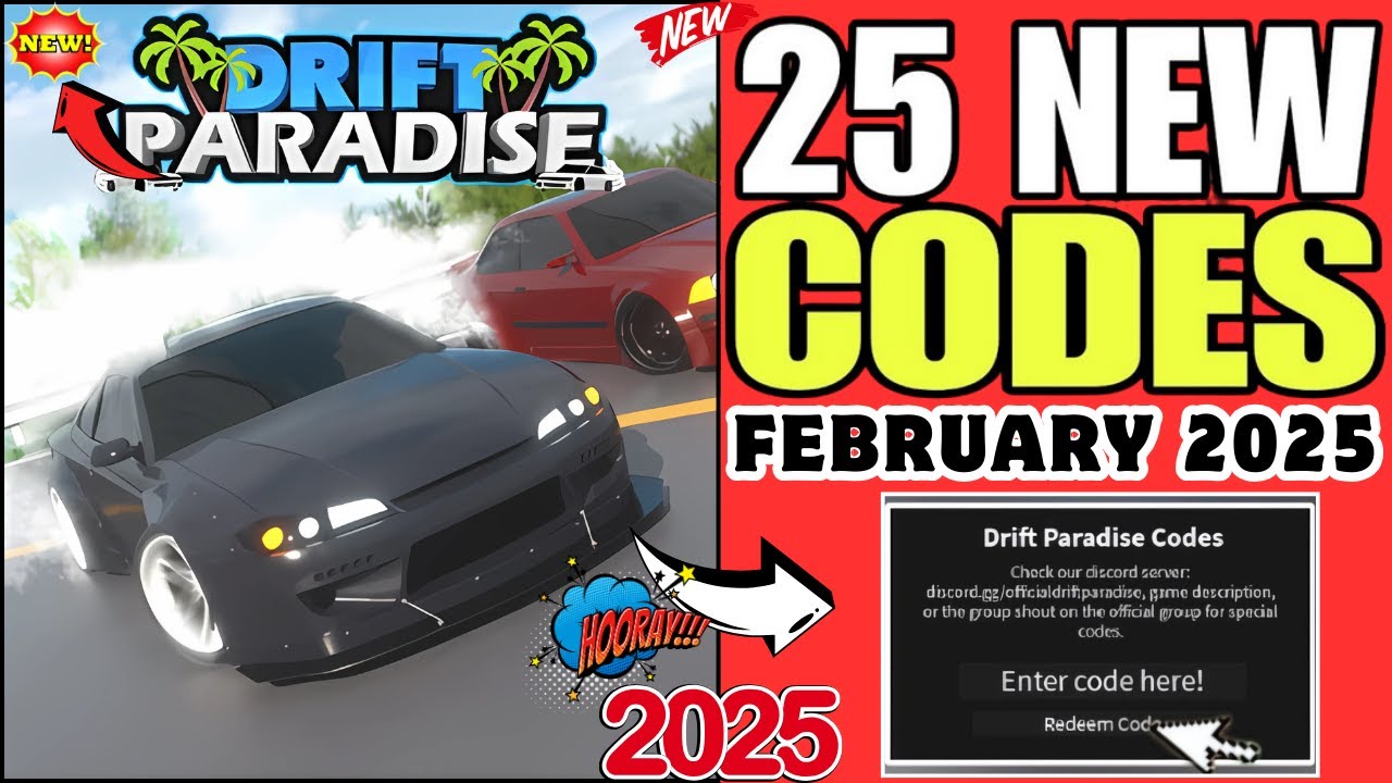 FEBRUARY🌸NEWEST🍀CODES🌷DRIFT PARADISE ROBLOX CODES 2025 - DRIFT PARADISE ...