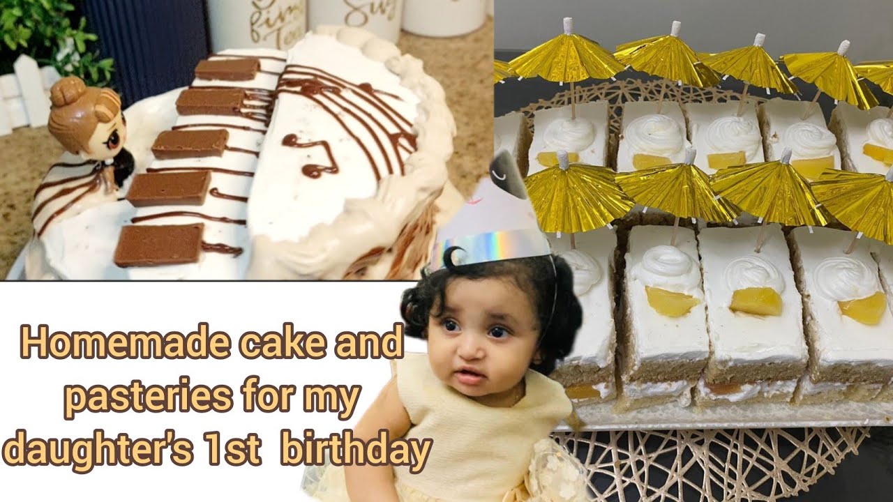 AJWA's 1st birthday || homemade cake and pasteries || Madiha Waqas ...