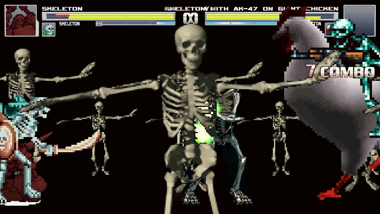 AN Mugen #278: Skeleton & Skeleton VS Skeleton AK-47 on Giant Chicken ...