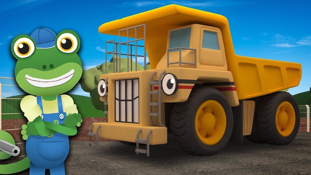 Trucks For Kids | The Giant Dump Truck Visits Gecko | Gecko's Garage ...