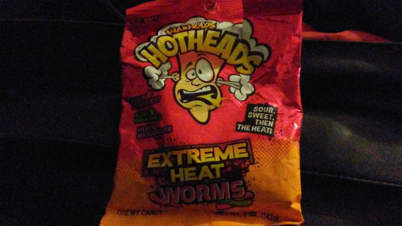 WarHeads HotHeads Extreme Heat- Sour Sweet Then Heat Candy Worms - YouTube