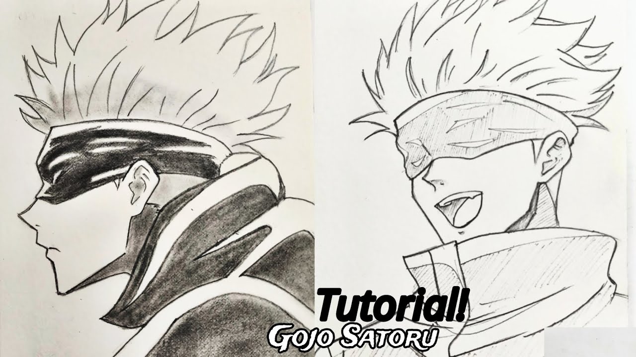 How To Draw Gojo Satoru Blindfold / Side Profile || Step by Step Easy ...