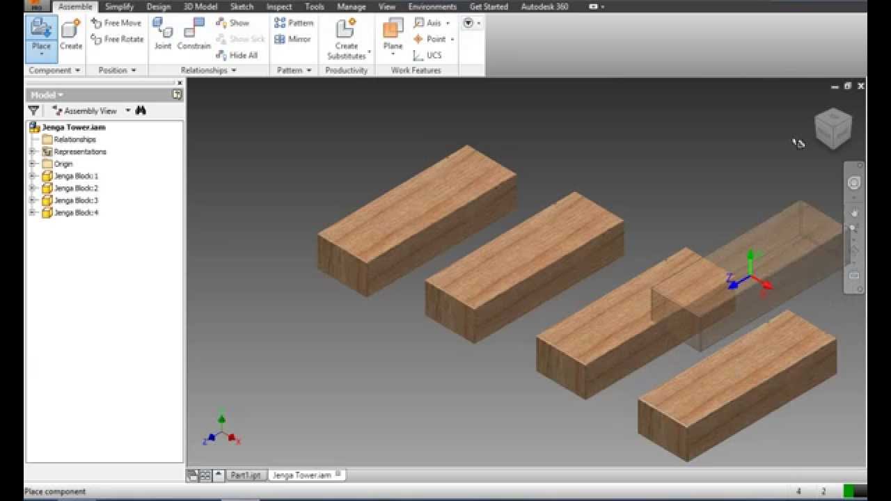 3D Jenga Game - Autodesk Inventor Tutorial - YouTube