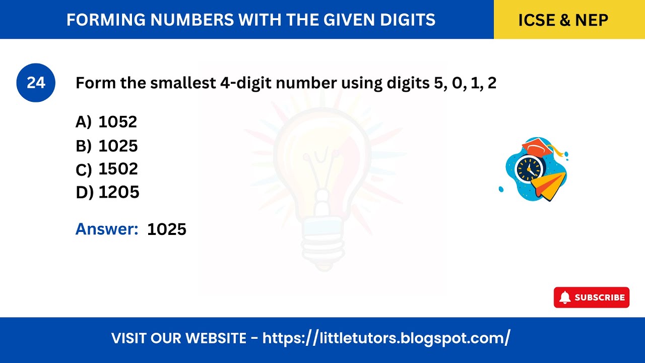 Learn How to Make Greatest & Smallest 4-Digit Numbers | Maths for Kids ...