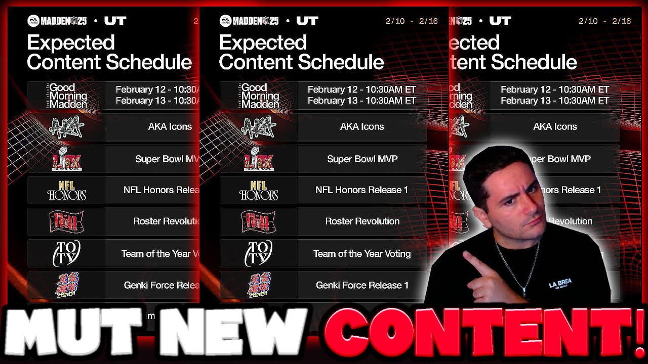 BUNCH OF CONTENT COMING! MUT 25 CONTENT SCHEDULE! MADDEN 25 ULTIMATE ...