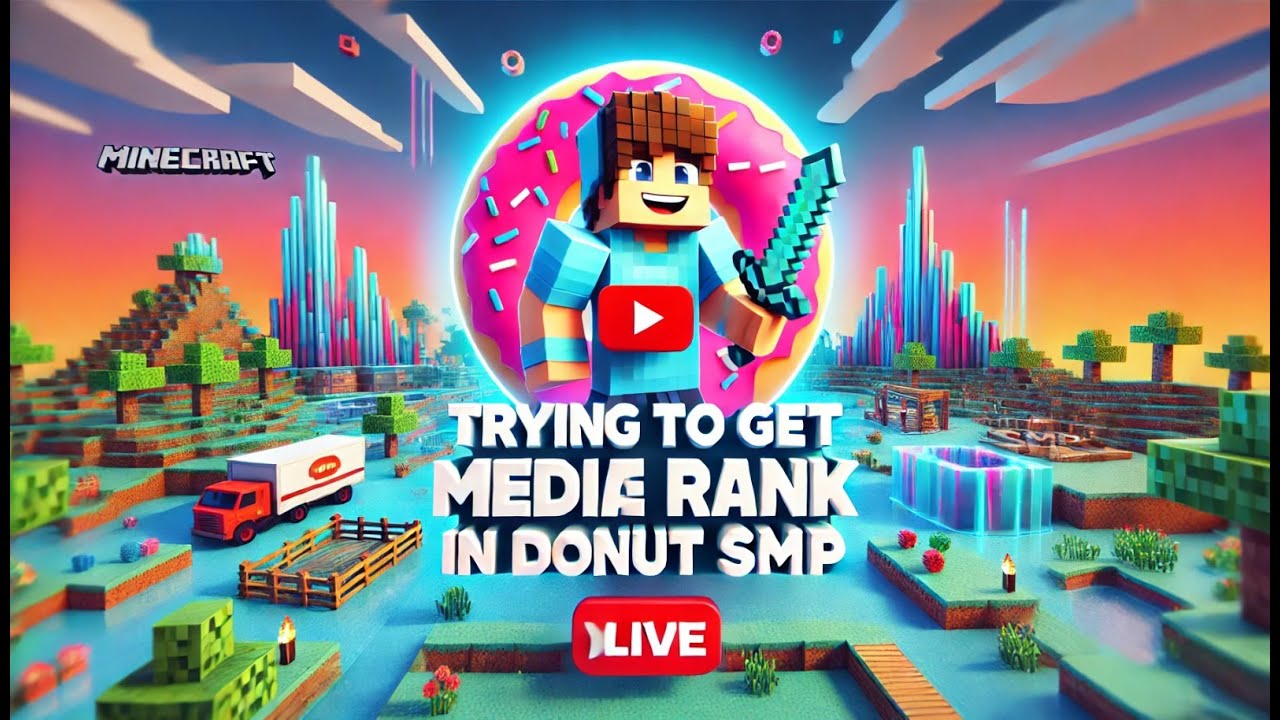 Live 🔴 | Trying to get Media Rank in Donut SMP! - YouTube