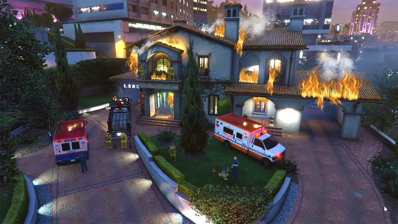 Fire at Michael's House - GTA 5 - YouTube
