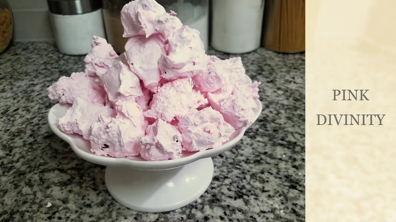 Easy Step By Step Homemade Pink Divinity Candy With Pecans Recipe - YouTube