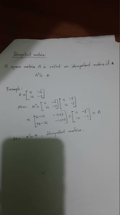 Idempotent matrix with example 😀 | #shorts - YouTube