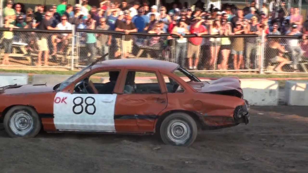 Mitchell Fair Demolition Derby 2012 - Heat 7 (8 cylinder) - YouTube