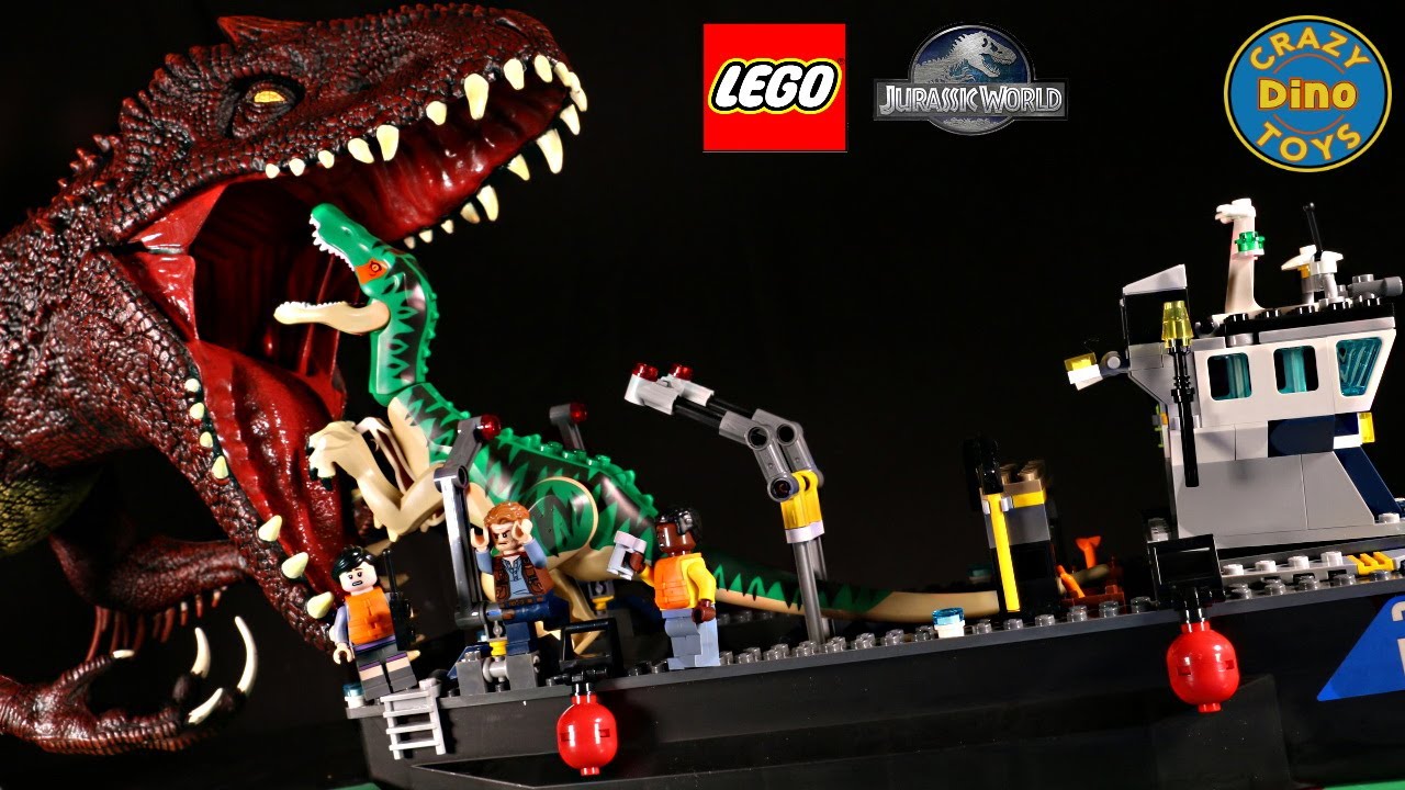 New Jurassic World Lego Baryonyx Dinosaur Boat Escape Unboxing 76942 ...