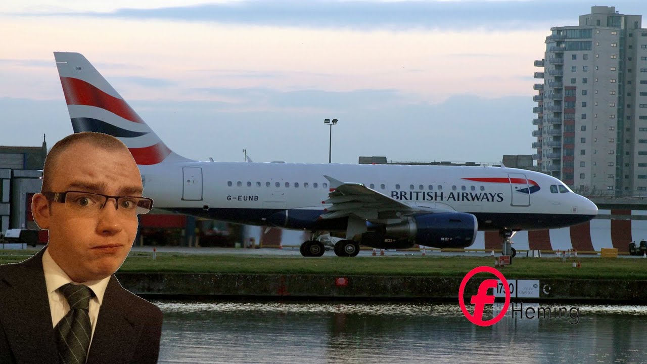 British Airways A318-112 G-EUNB landing into London City [LCY] - YouTube