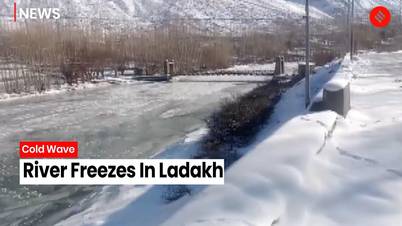 Freezing temperatures in Ladakh; River At Drass In Kargil Freezes - YouTube