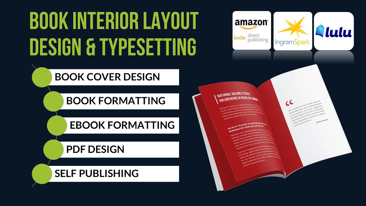 create interior book layout design formatting and typesetting - YouTube
