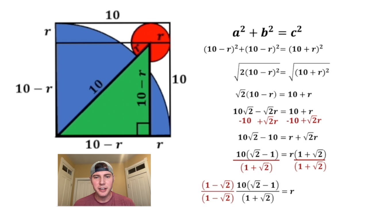 Find the red circle's radius! - YouTube