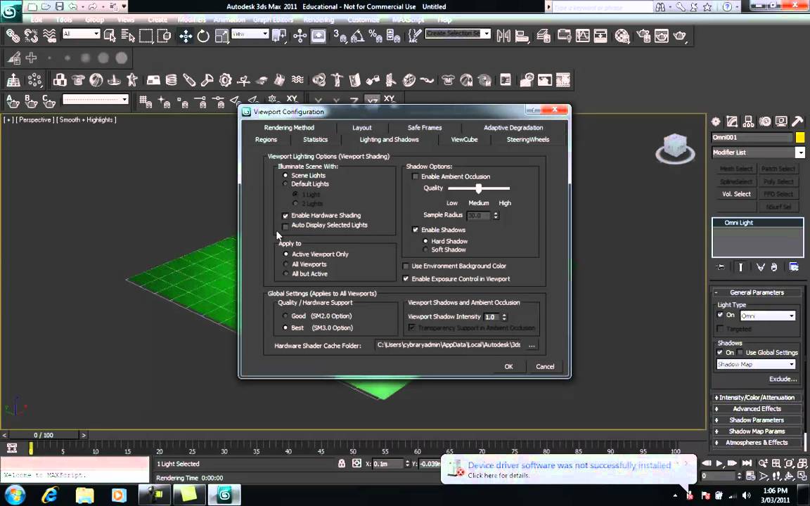 3ds max tutorial 5 - simple shadows - YouTube