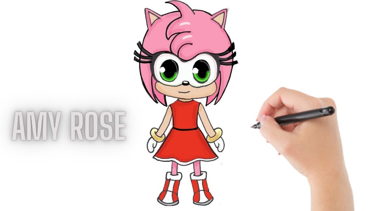 Como Dibujar a Amy Rose Facíl paso a paso - YouTube