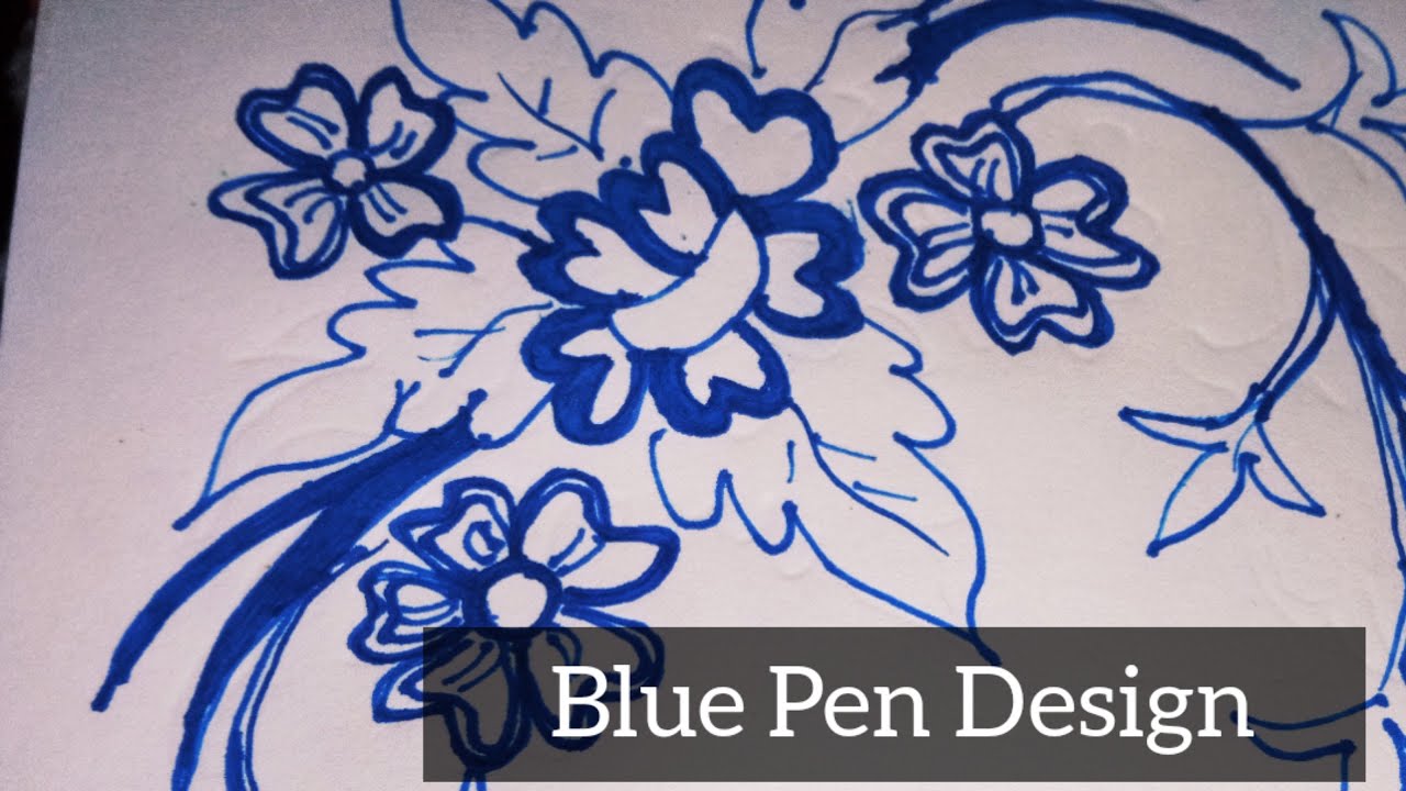 Simple Blue pen Design // Sabrina's Arts and craft - YouTube