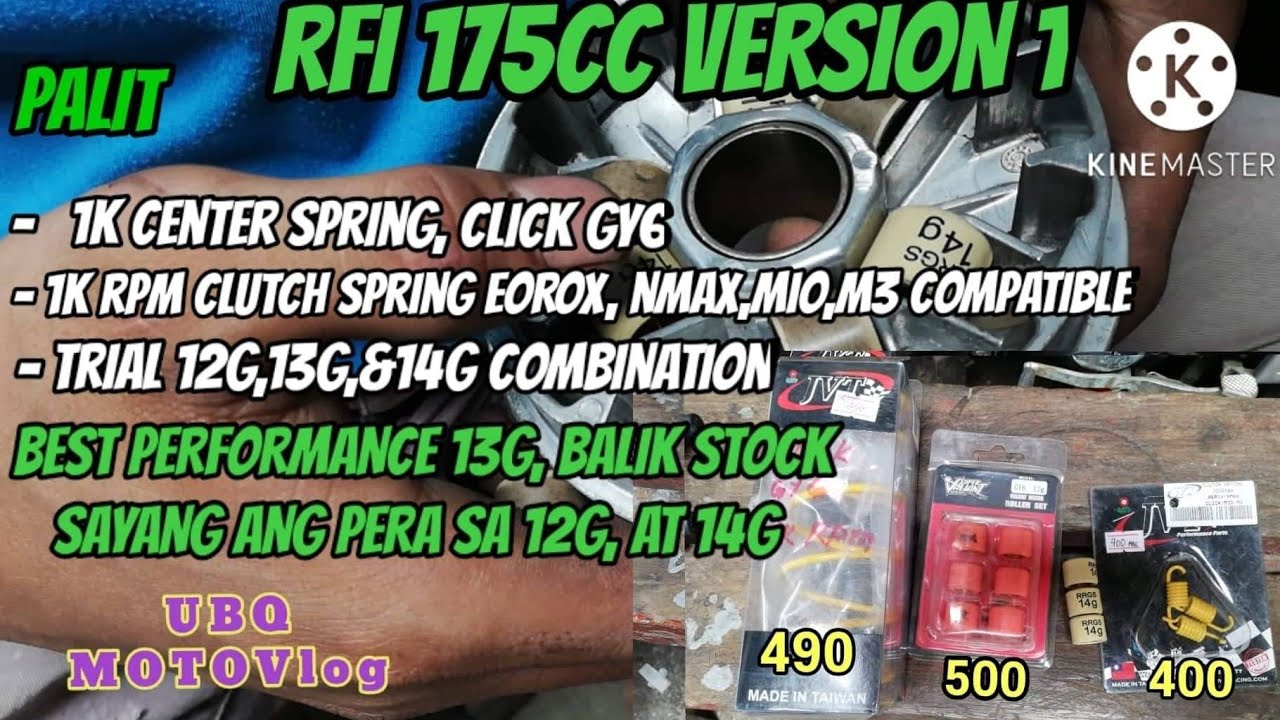 RFI 175 CC VERSION 1, PALIT 1K RPM CENTER SPRING, CLUTCH SPRING, TRIAL ...