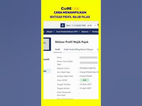 Menampilkan Ikhtisar Profil Wajib Pajak #coretax #coretaxupdate - YouTube