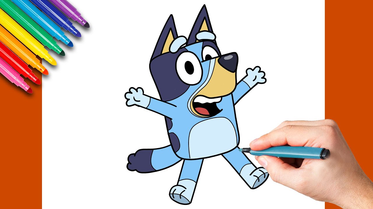 Easy Drawing Bluey - YouTube