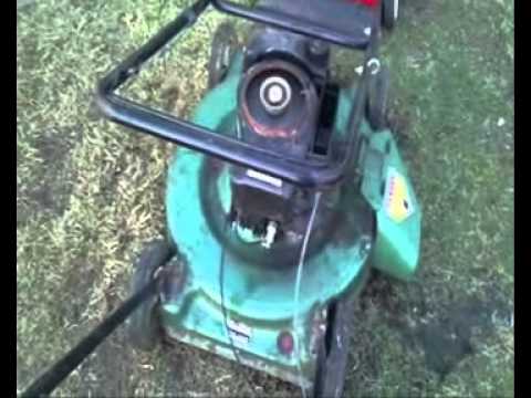 Spring first start of the 3.5hp Tecumseh push mower - YouTube