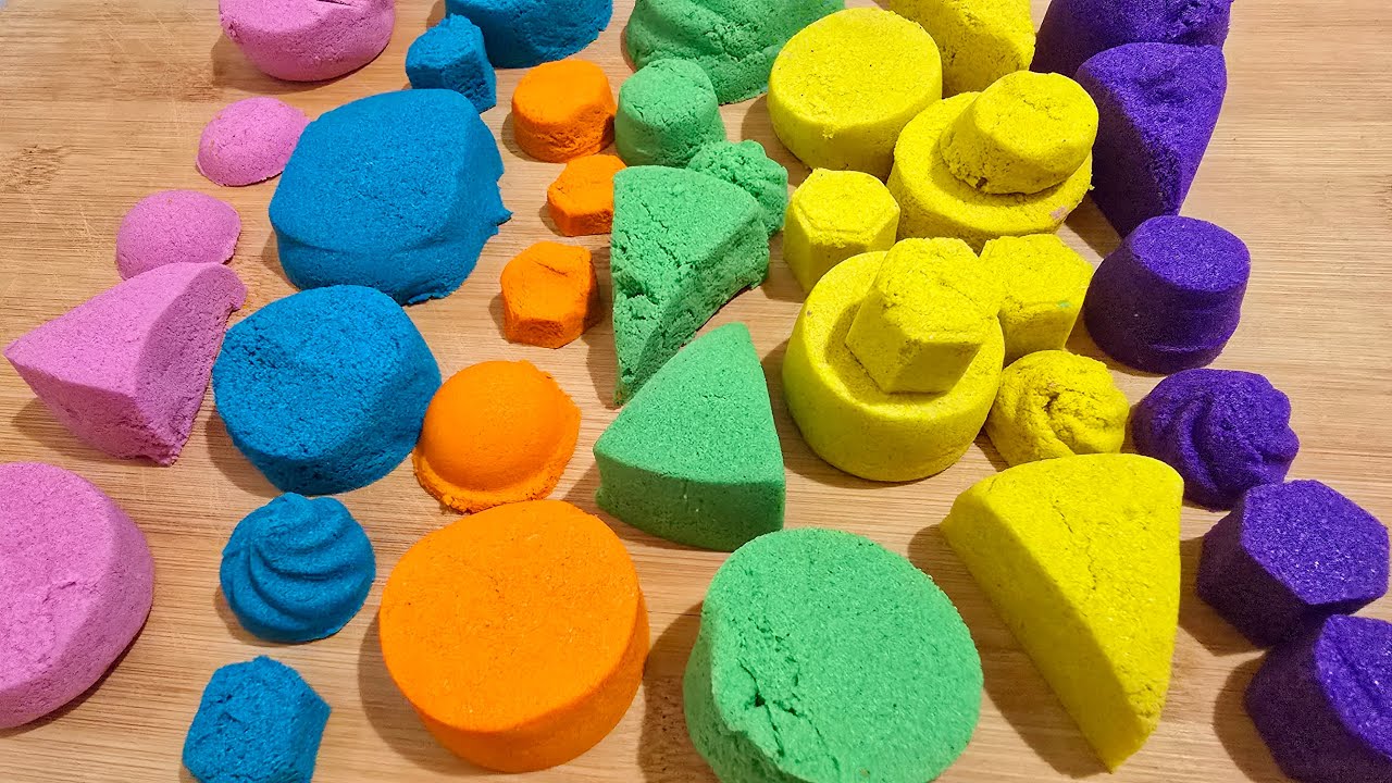 6 Colorful Kinetic Sand - YouTube