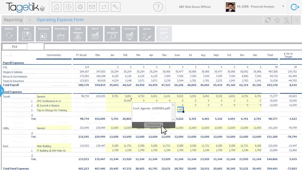 Budgeting and Planning Demo Tagetik Performance Management Software ...