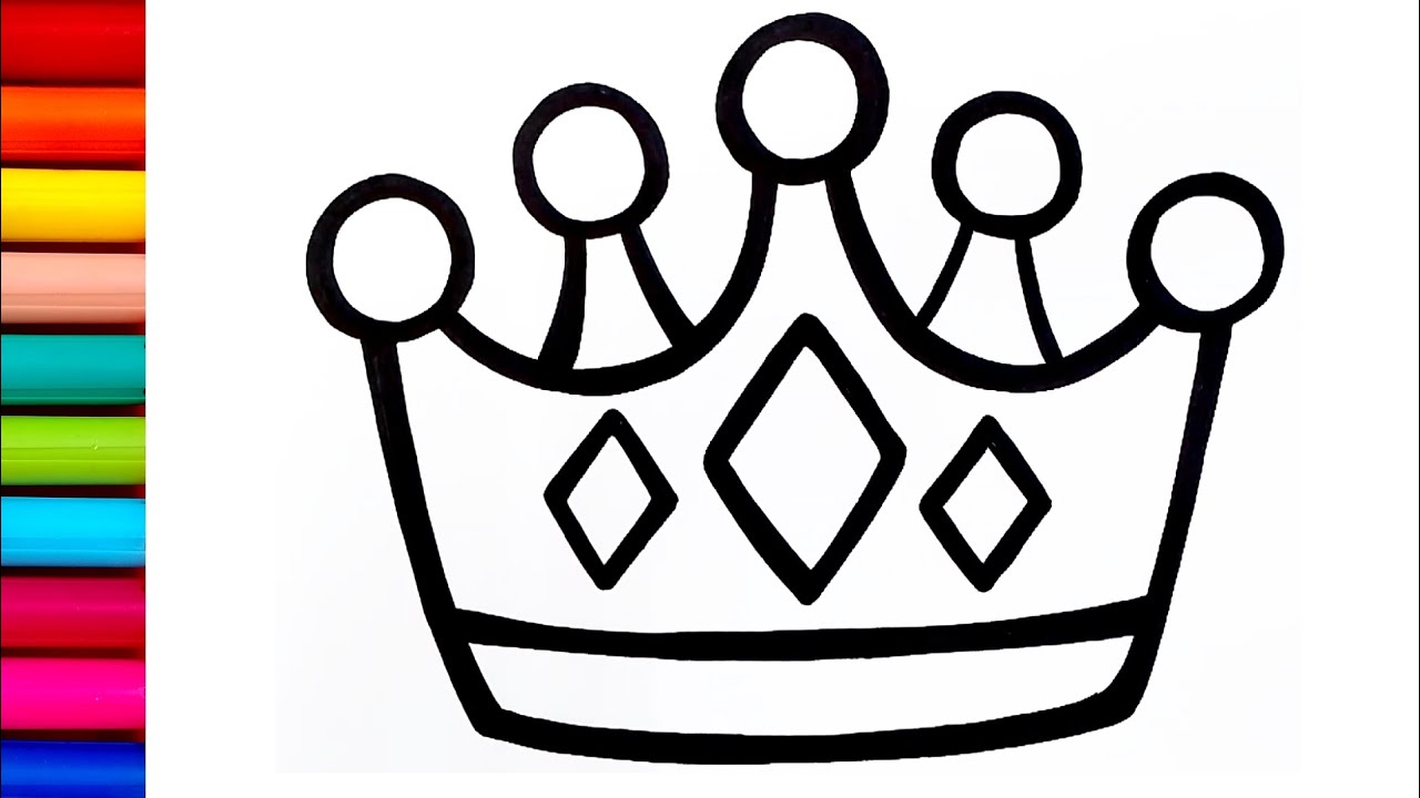 Crown Drawing, Colouring and Painting for kid's, Toddlers | How to Draw ...
