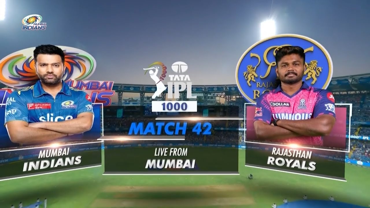 IPL 2023 LIVE STREAM 42ND MATCH MUMBAI INDIANS VS RAJASTHAN ROYALS🏏🏏 😱😱 ...