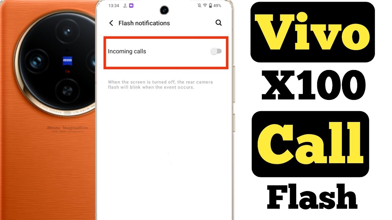 How to on call flashlight feature on Vivo X100 || Vivo X100 me call ...