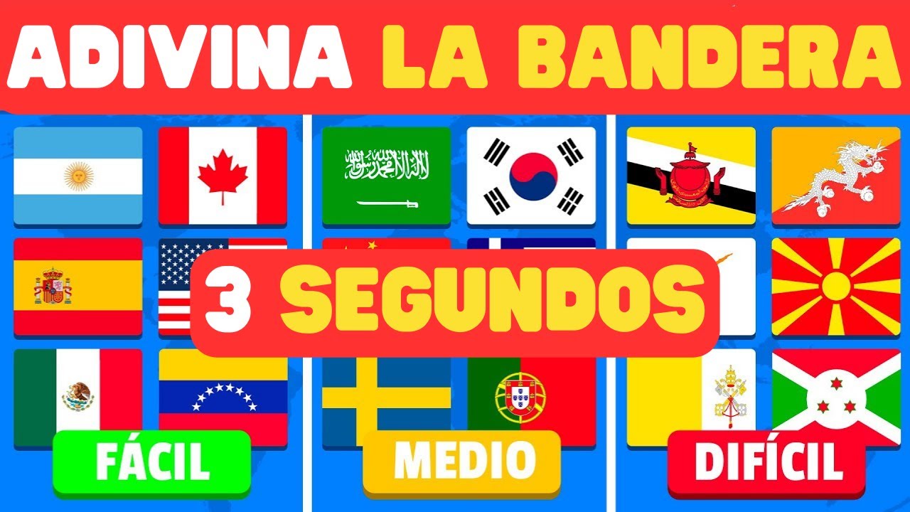 ¡Adivina la Bandera en 3 Segundos! 🌍 | Desafío de Banderas, Capitales y ...