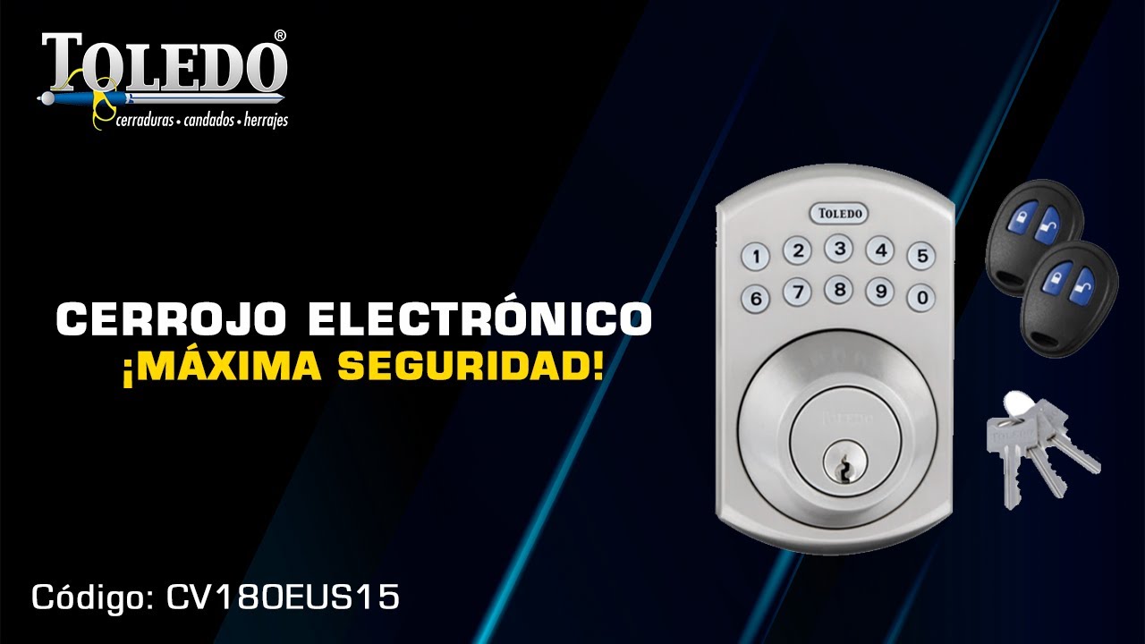 TOLEDO LOCKS - CERROJO ELECTRÓNICO CV180EUS15 - YouTube