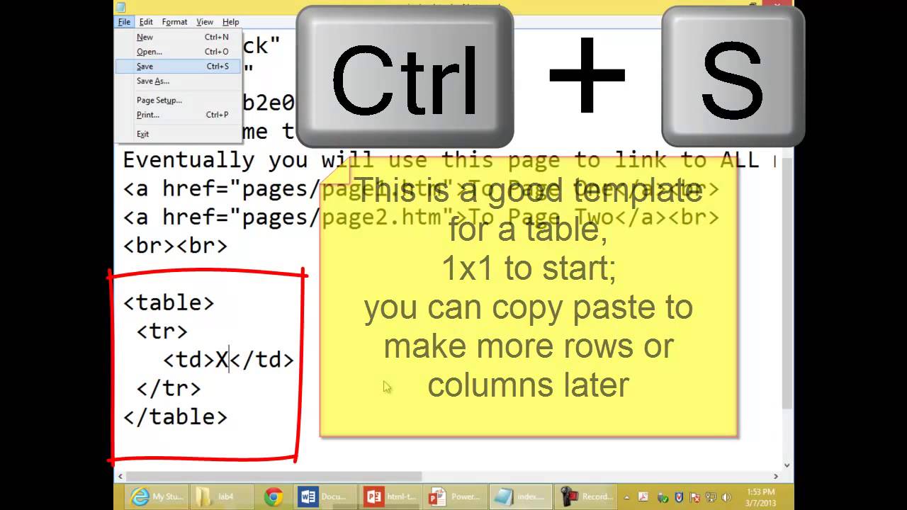 HTML table coding - YouTube