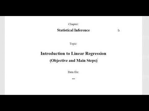 Introduction to Linear Regression (Objective and Main Steps) - YouTube