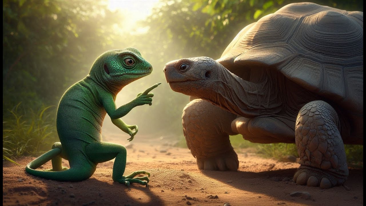 THE LIZARD AND THE GREEDY TORTOISE. - YouTube