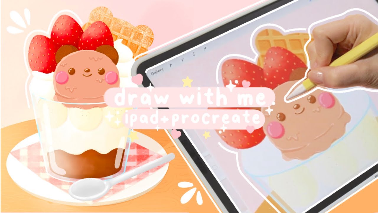 draw with me! cute food drawing on procreate & ipad asmr🎨 - YouTube