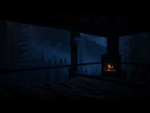 Sofort einschlafen mit beruhigendem Regen und Kamin ⚡ – Tschüss Stress!