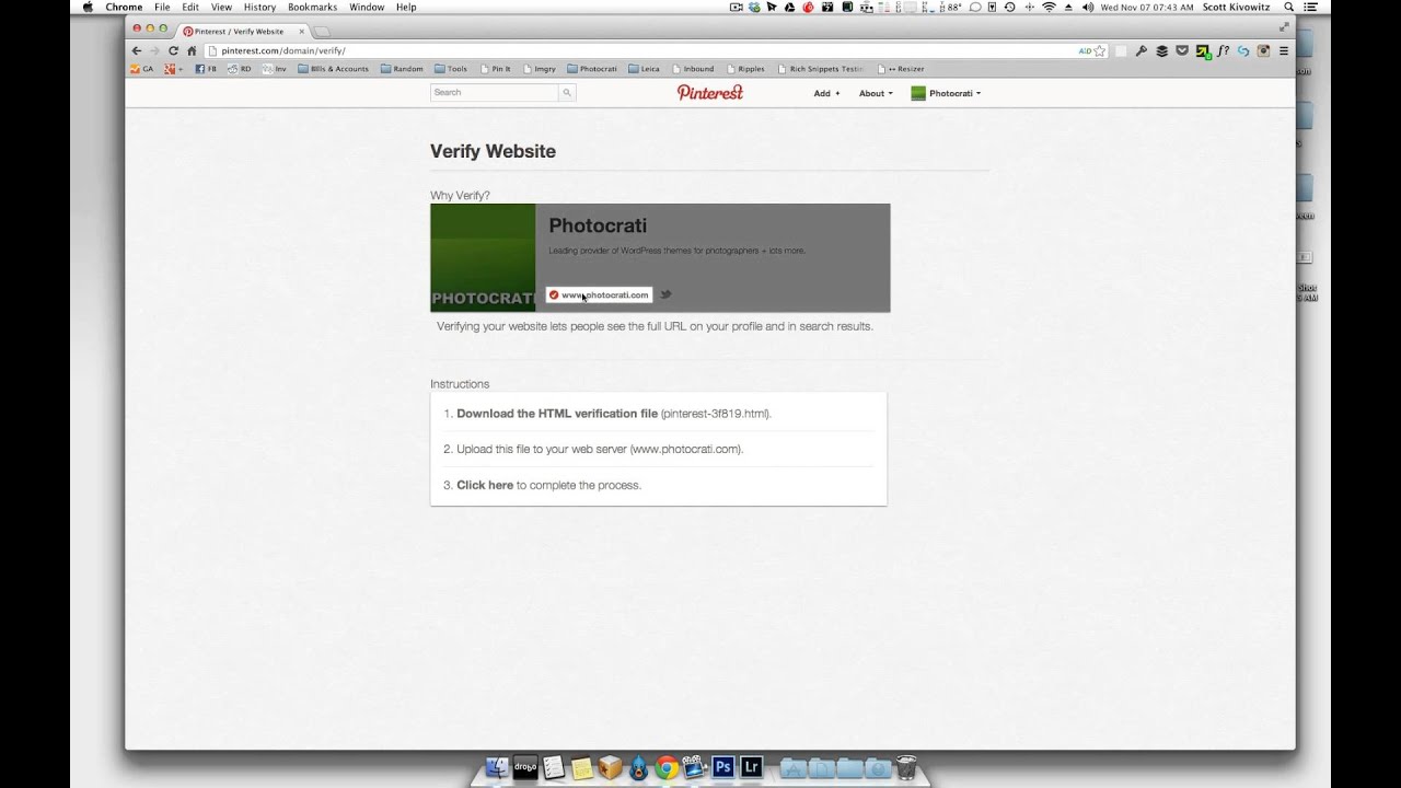 Pinterest Verification For Photographers - YouTube