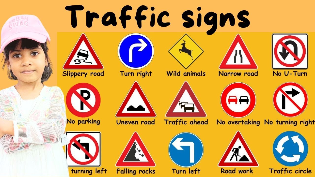 Traffic Signs | Important road Signs | English Vocabulary | Names of ...