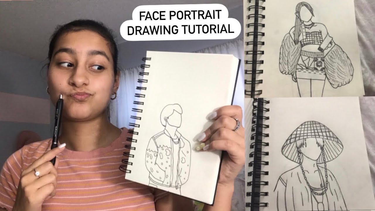 Face portrait drawing tutorial/Naomi's Main Channel ️😌 - YouTube
